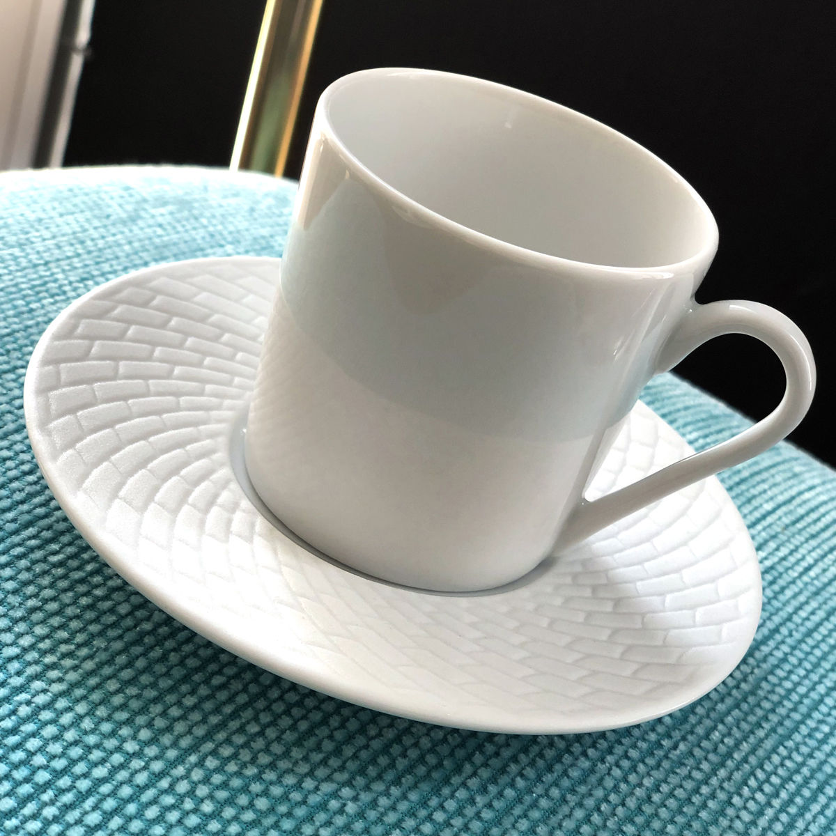 Tasse à café Design blanche en porcelaine 12cl - STRIA - Bruno Evrard